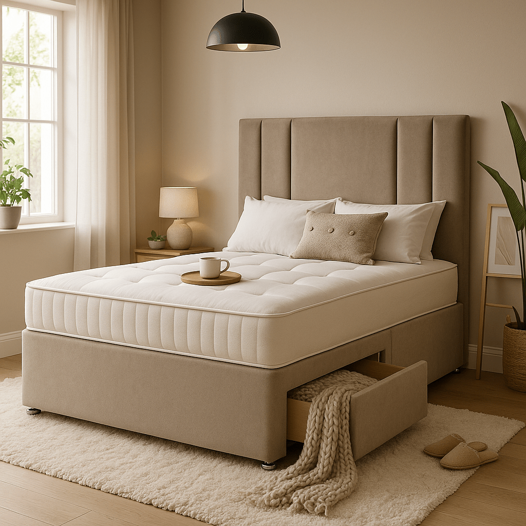 Austin Floor Standing Divan Bed | Luxury UK-Made Bed – Midas Beds