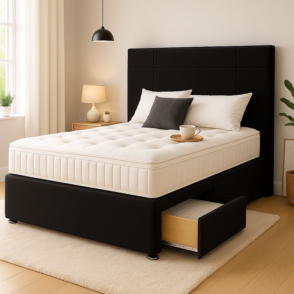 Miami Floor Standing Upholstered Divan Bed | Midas Beds UK