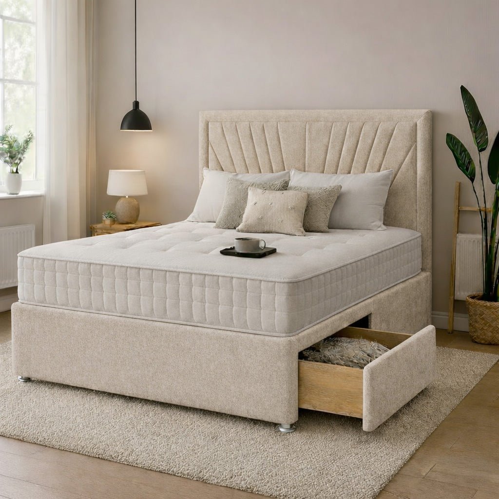 Nevada Floor Standing Upholstered Divan Bed | Midas Beds UK