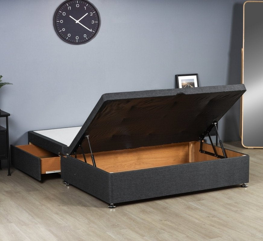 Ottoman Storage Half End Lift Divan Bed Base | Midas Beds UK